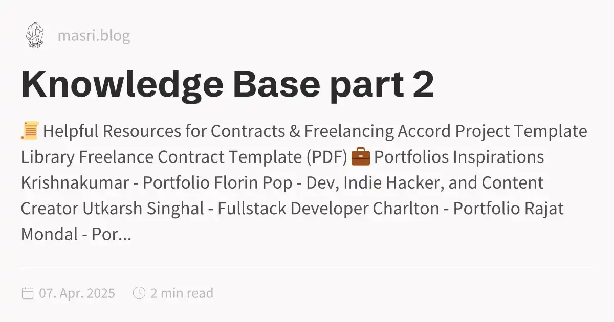 Knowledge Base part 2