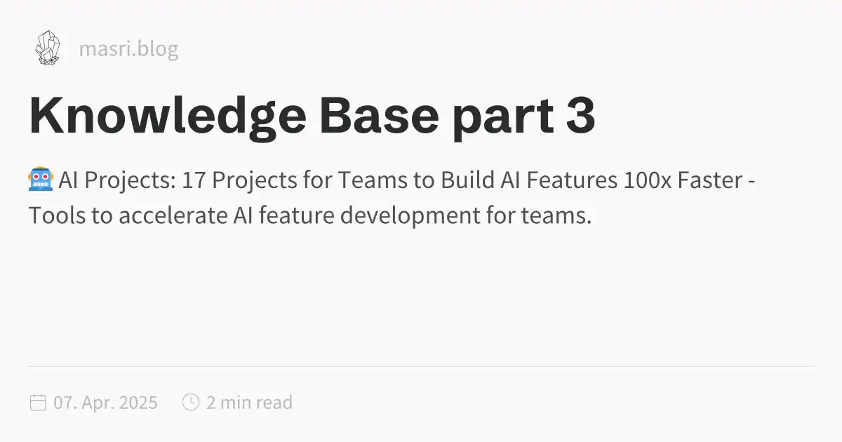 Knowledge Base part 3
