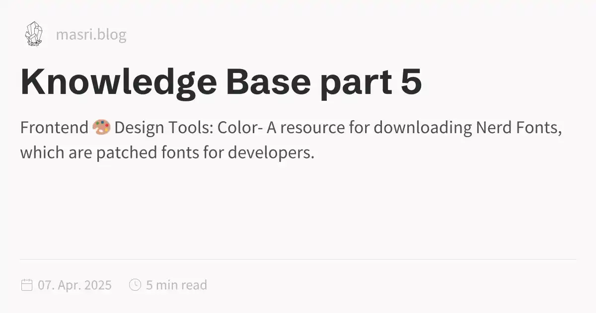 Knowledge Base part 5