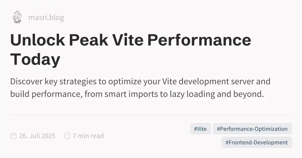 Unlock Peak Vite Performance Today