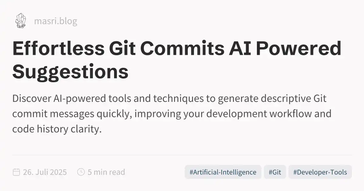 Effortless Git Commits AI Powered Suggestions