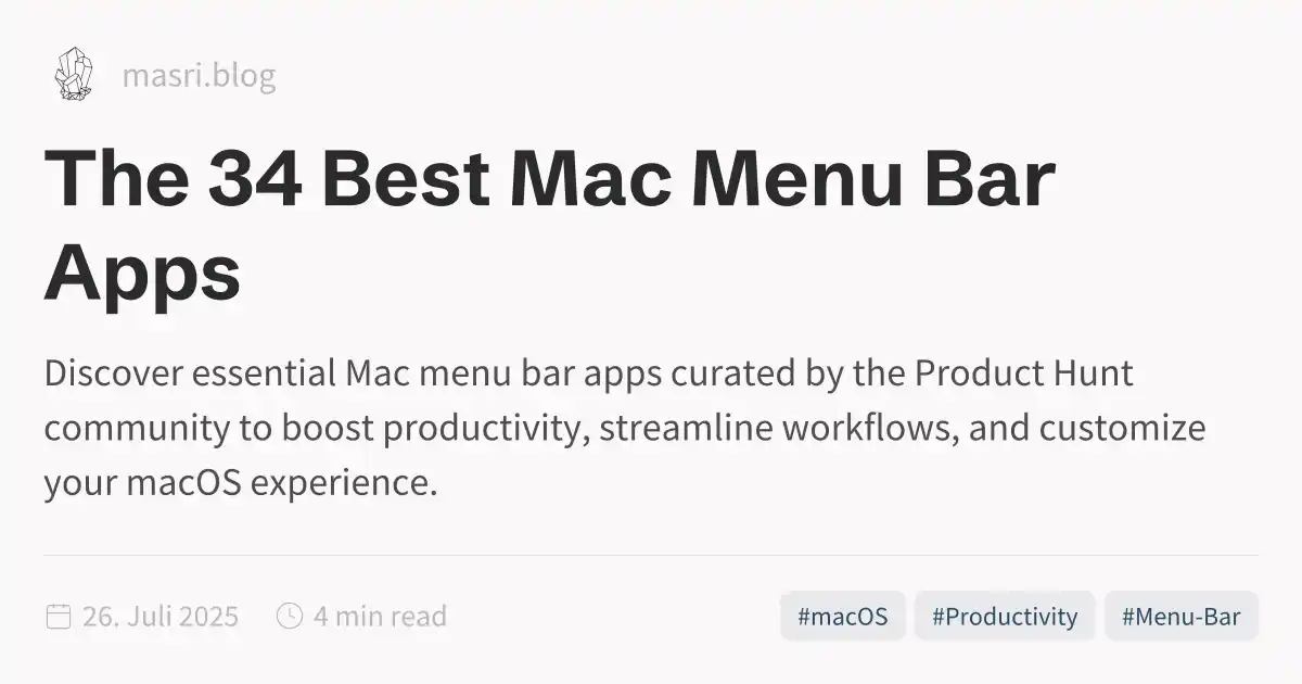 The 34 Best Mac Menu Bar Apps