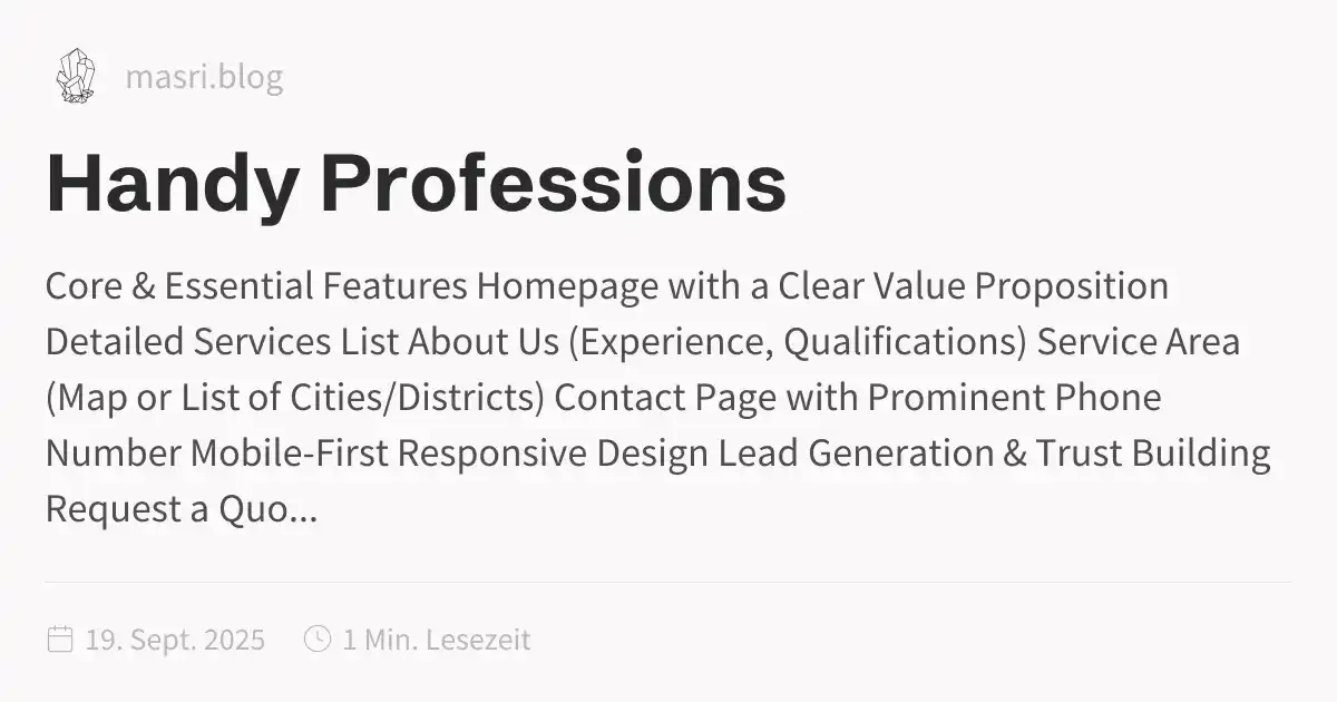 Handy Professions