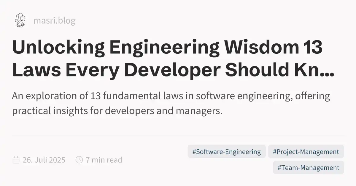 Unlocking Engineering Wisdom 13 Laws Every Developer Should Know